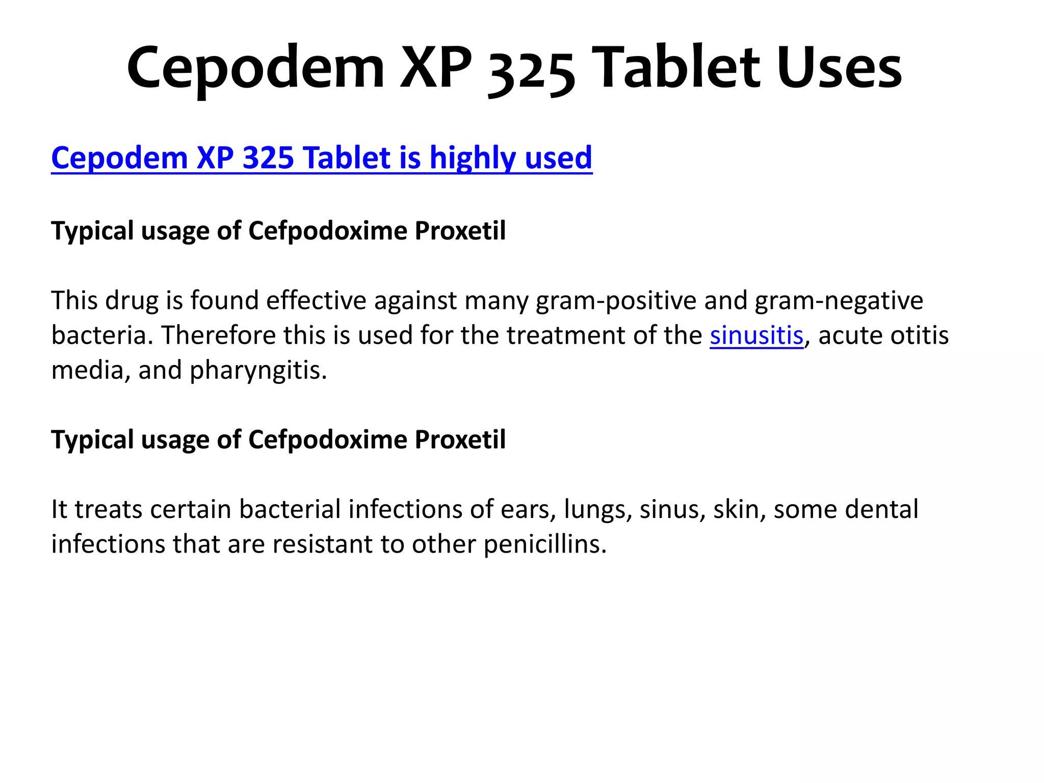 Cepodem xp 325 tablet | PPTX