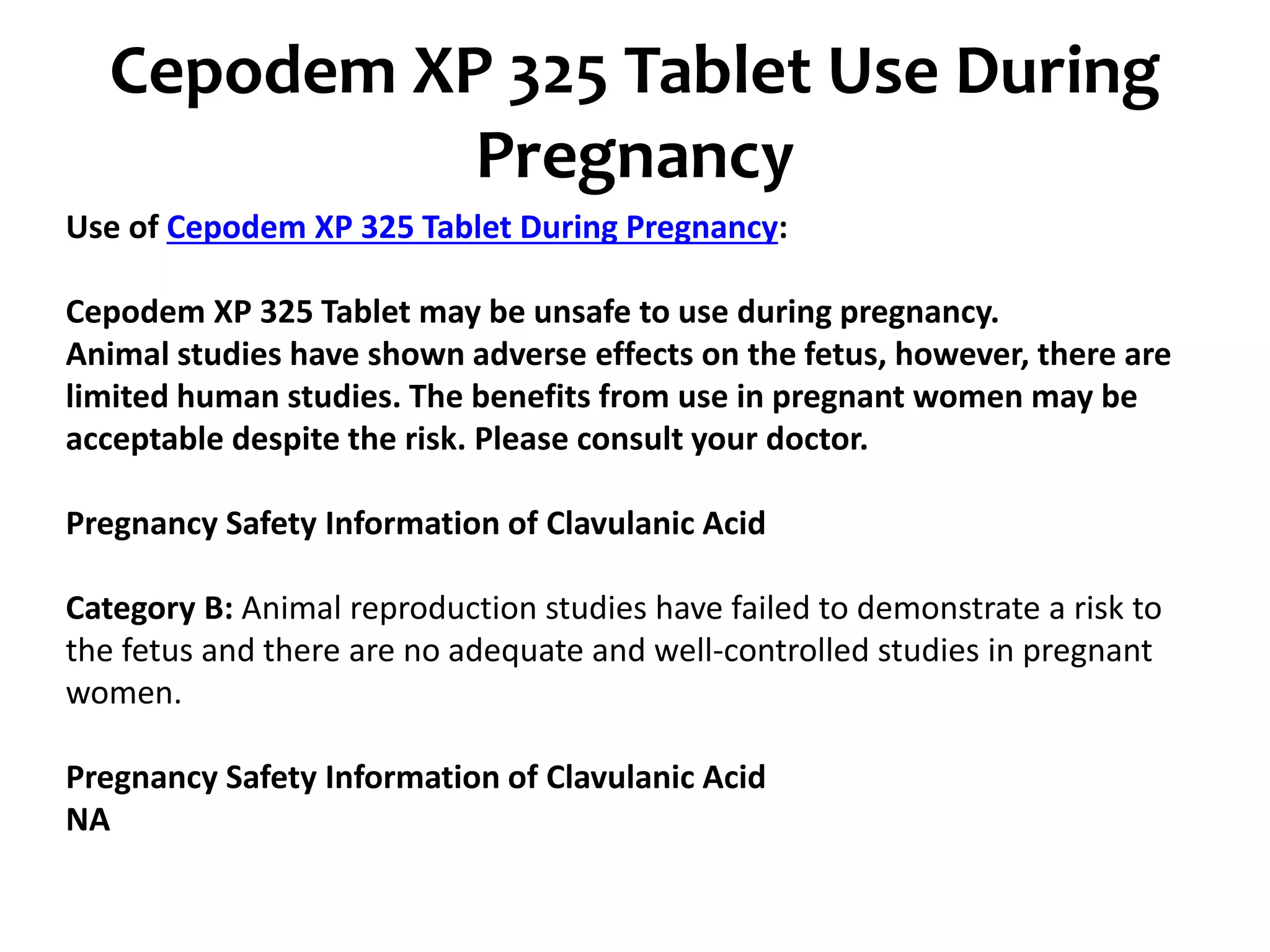 Cepodem xp 325 tablet | PPTX