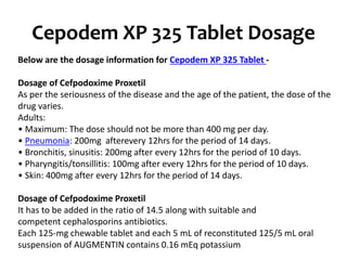 Cepodem xp 325 tablet | PPTX