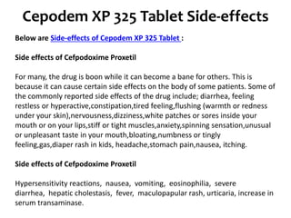 Cepodem xp 325 tablet | PPTX