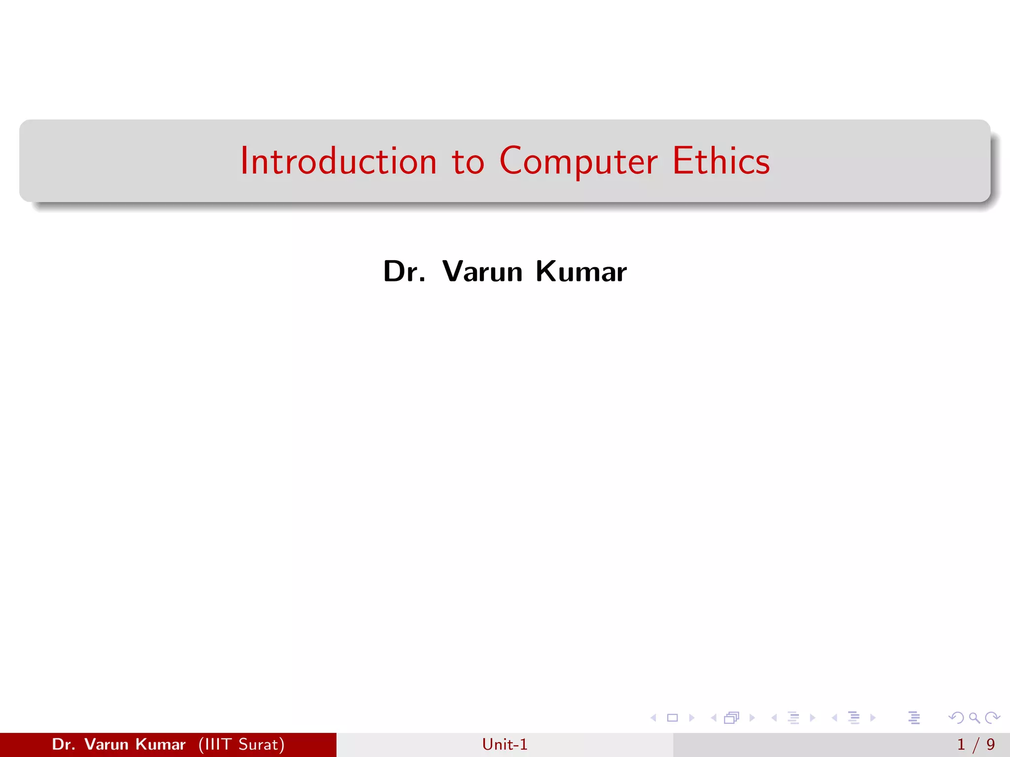 Introduction to computer ethics | PDF