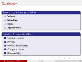 Introduction to computer ethics | PDF