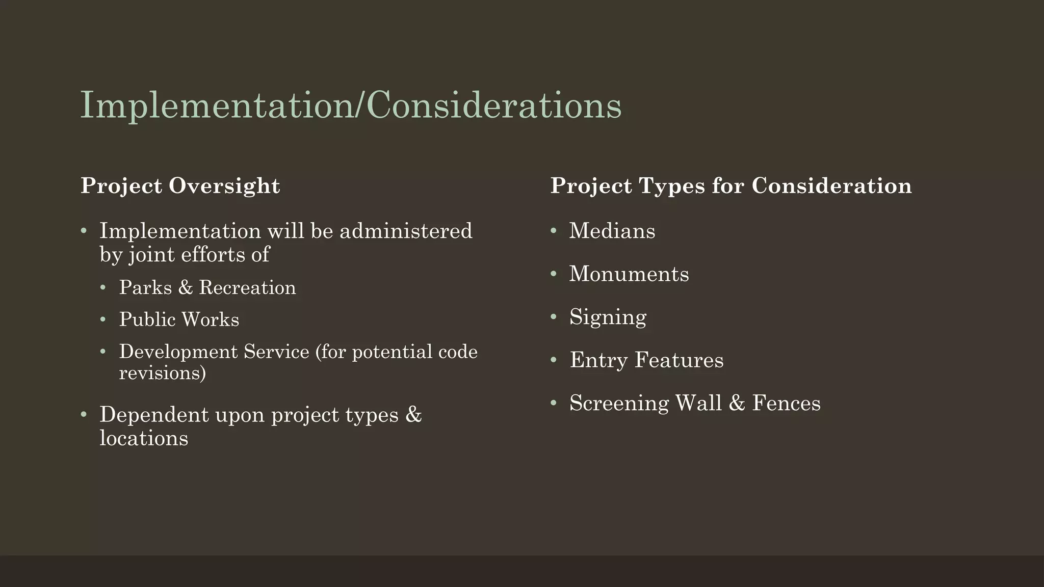 Jim Proce - Community Enhancement Projects Presentation