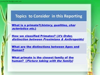 different primates all over the world | PPTX