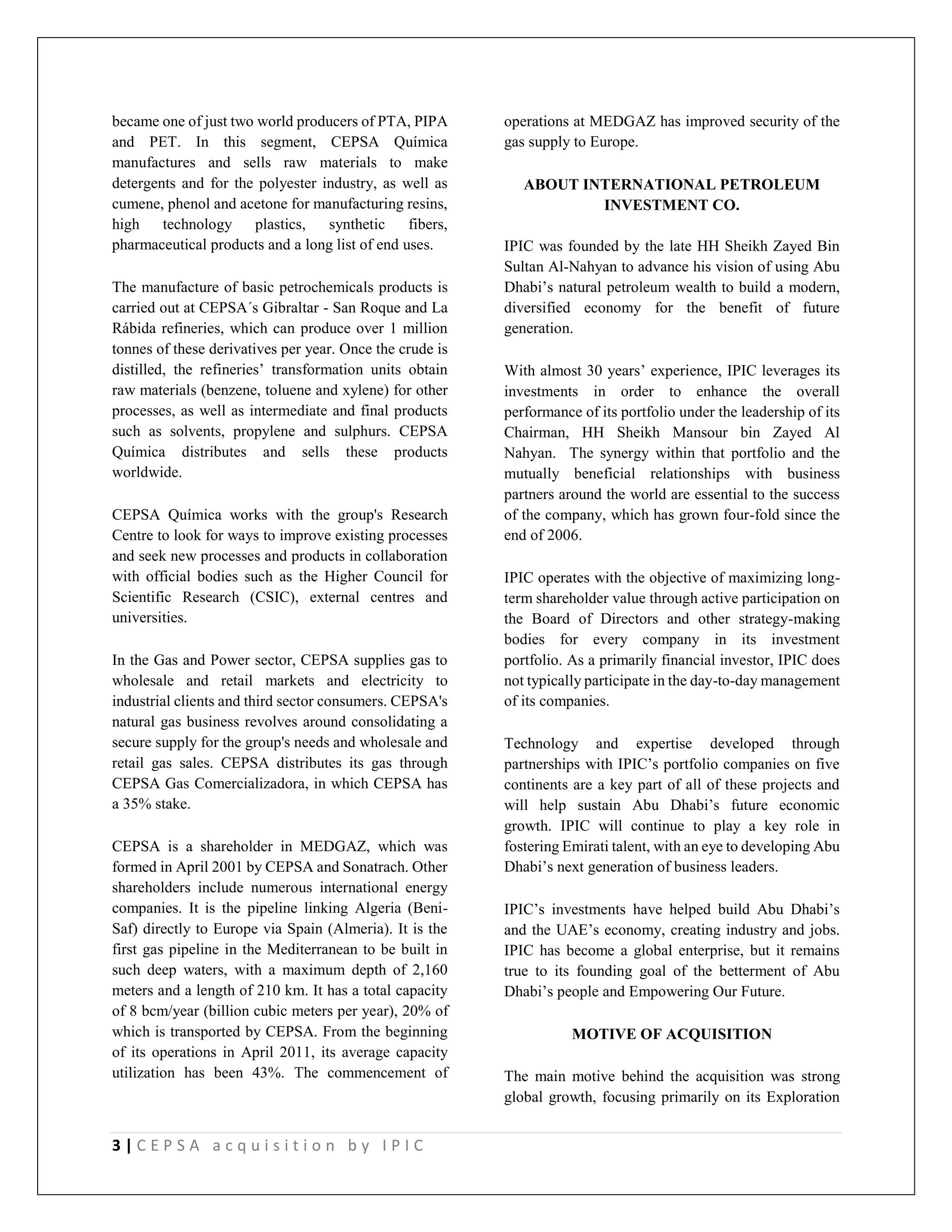Cepsa acquisition by ipic | PDF