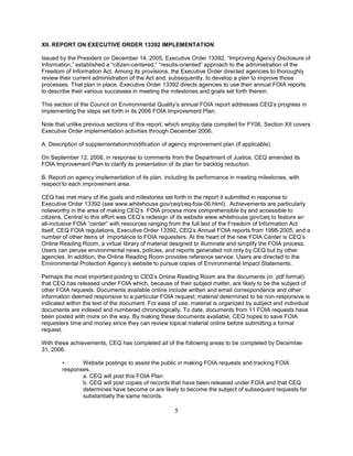 CEQ Annual FOIA 2006 Report | PDF