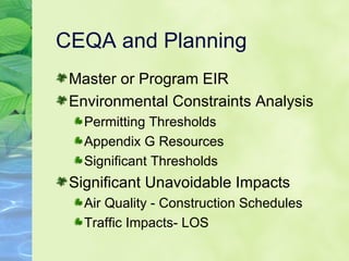 ESP171-CEQA and Land Use Planning | PPT