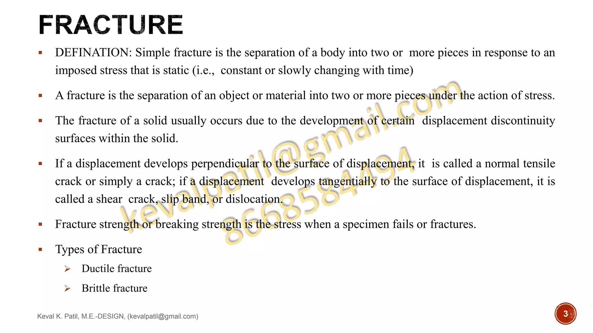 Failure mechanism part: Fracture | PPTX