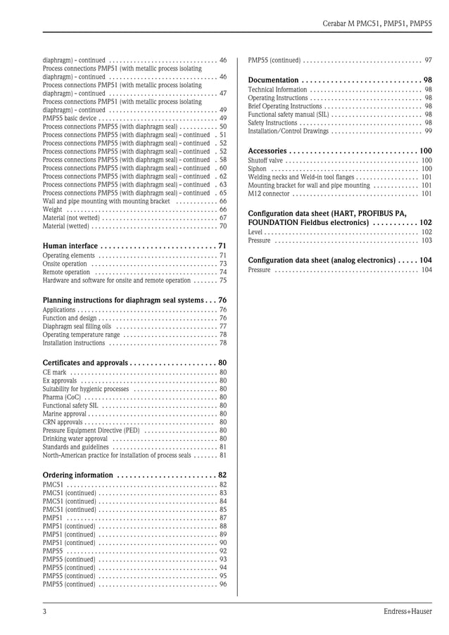 Cerabar m pmc51 pmp51 pmp55-endress+hauser datasheet-process pressure ...