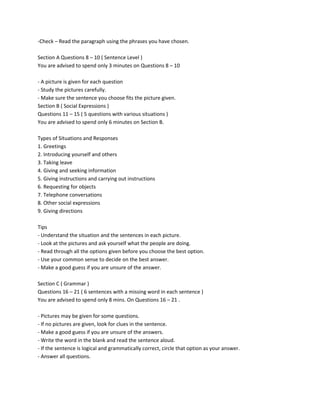 ENGLISH UPSR LECTURE | PDF