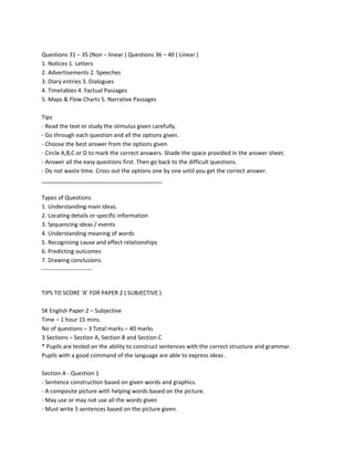 ENGLISH UPSR LECTURE | PDF