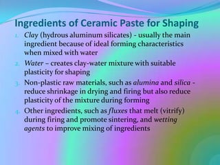 Ceramic materials & their processing (shared using VisualBee) | PPTX