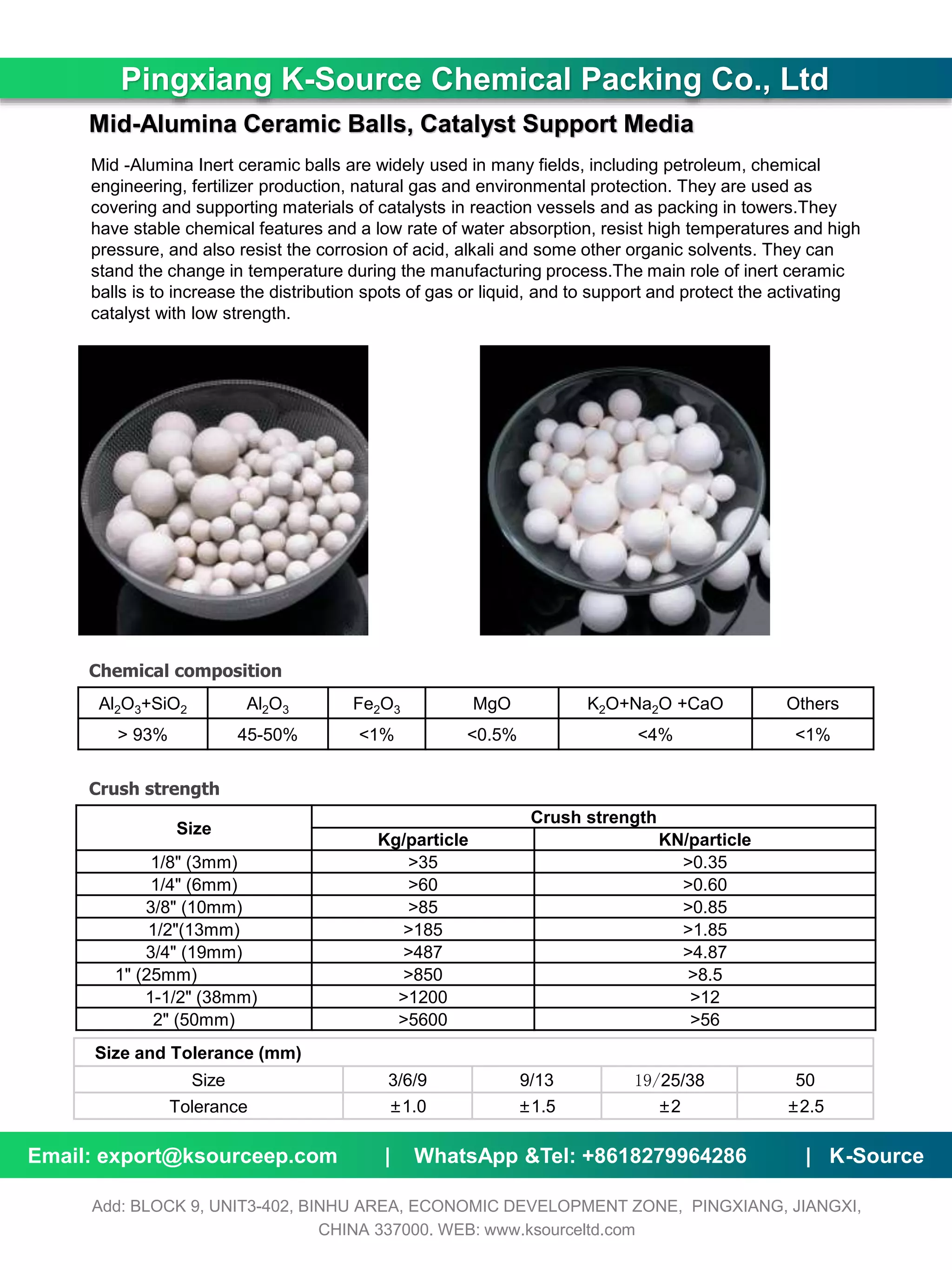 Mid-Alumina Ceramic balls Catalyst Support Media | PDF