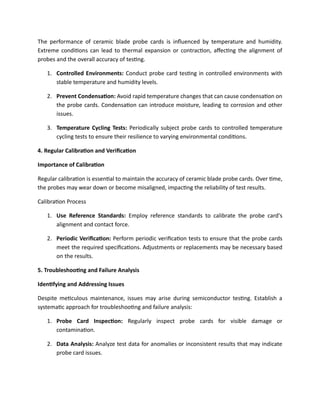 Ceramic Blade Probe Cards Maintenance Information - Semi-Probes, Inc | PDF
