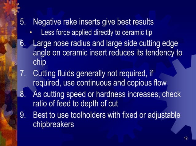 Ceramic cutting tools in manufacturing implementation | PPT