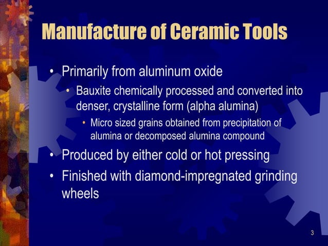 Ceramic cutting tools in manufacturing implementation | PPT