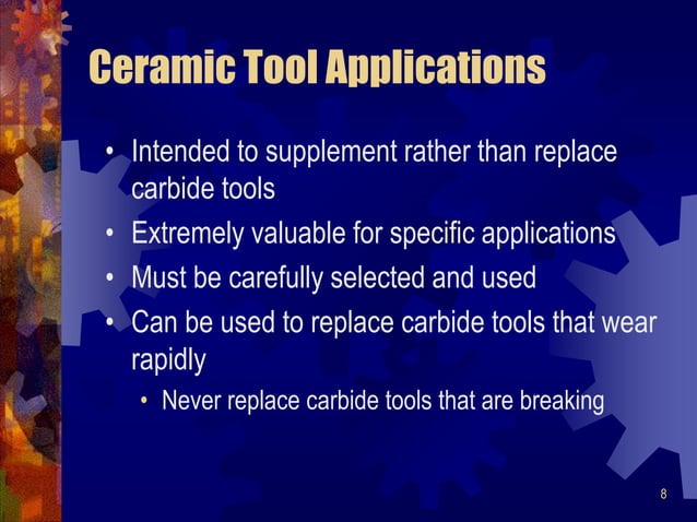 Ceramic cutting tools in manufacturing implementation | PPT