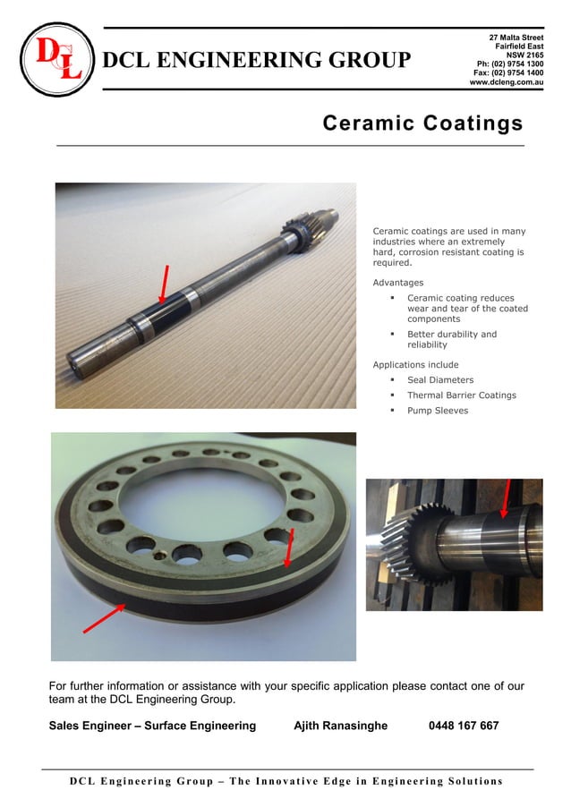 Ceramic coatings DCL Surface Engineering | PDF