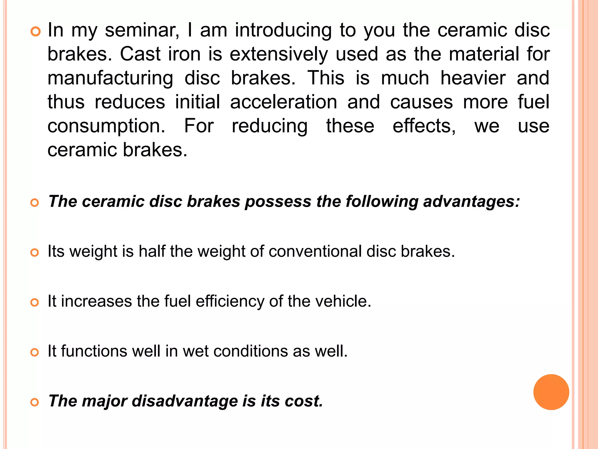 Ceramic disc brakes | PPTX