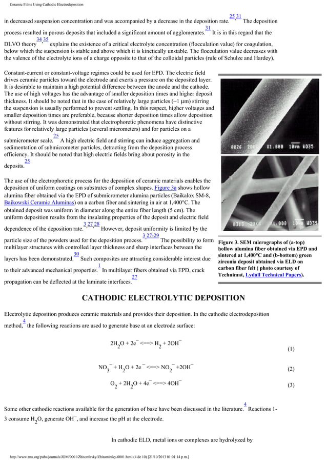 Ceramic films using cathodic electrodeposition | PDF
