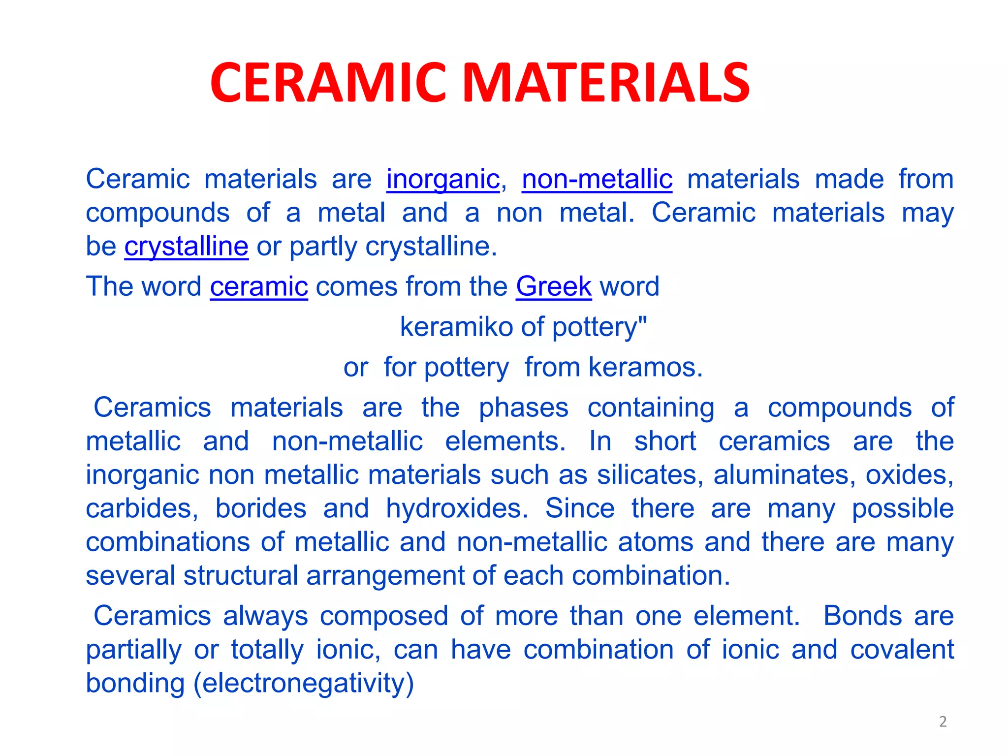 Ceramic materials 1 | PDF