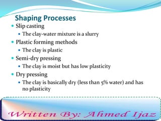 Ceramic materials & their processing | PPTX