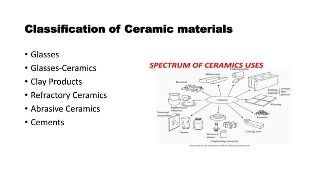 Ceramics, Types of ceramics, characteristics.pptx | Chemistry | Science