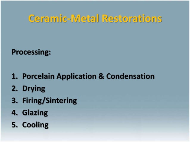 Ceramics for Dental Restorations , Ceramic-Metal Restorations ,All ...