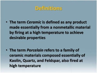 Ceramics for Dental Restorations , Ceramic-Metal Restorations ,All ...