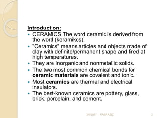 Ceramics industry | PPTX