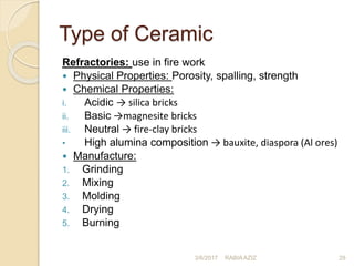 Ceramics industry | PPTX