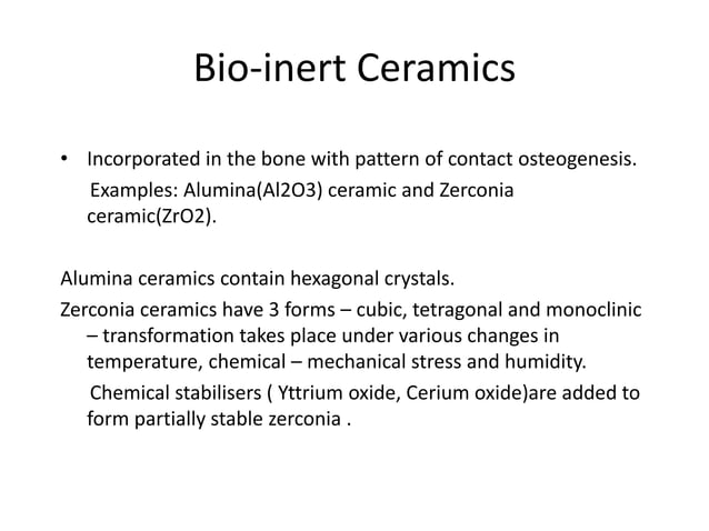 Ceramics in orthopaedics | PPTX | Bone and Joint Conditions | Diseases ...
