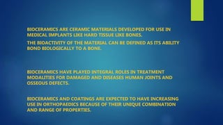 Ceramics in orthopaedics. | PPTX
