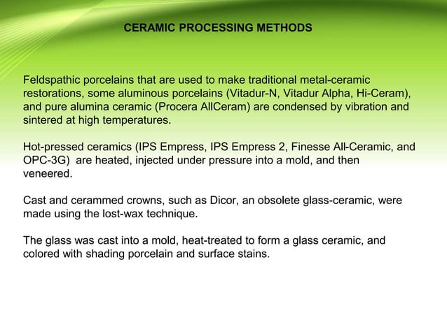 Ceramics ppt.pptx | Dental Health | Diseases and Conditions