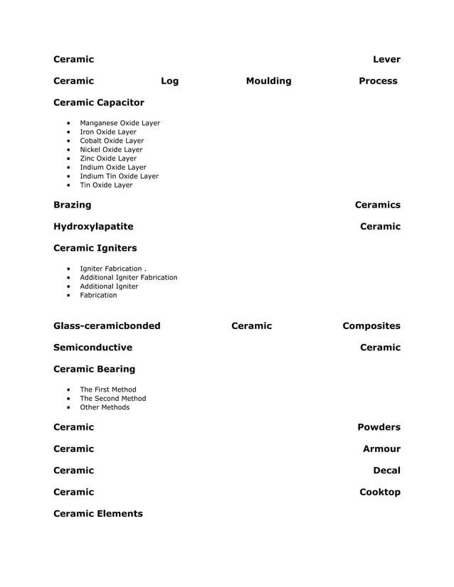 Ceramics processing book | DOCX