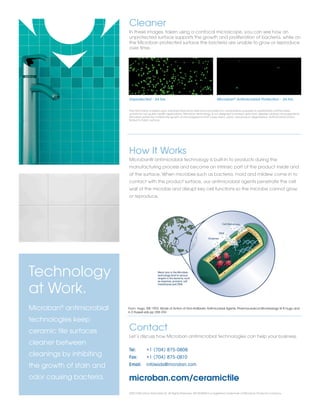 Microban Antimicrobial Ceramic Tile Technology Sheet | PDF | Indoor ...