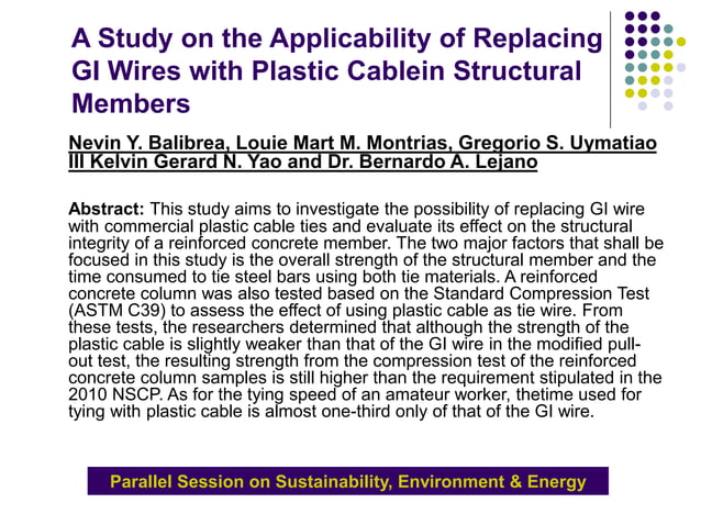 DLSU Research Congress 2014 - Civil Engineering Abstracts | PPT