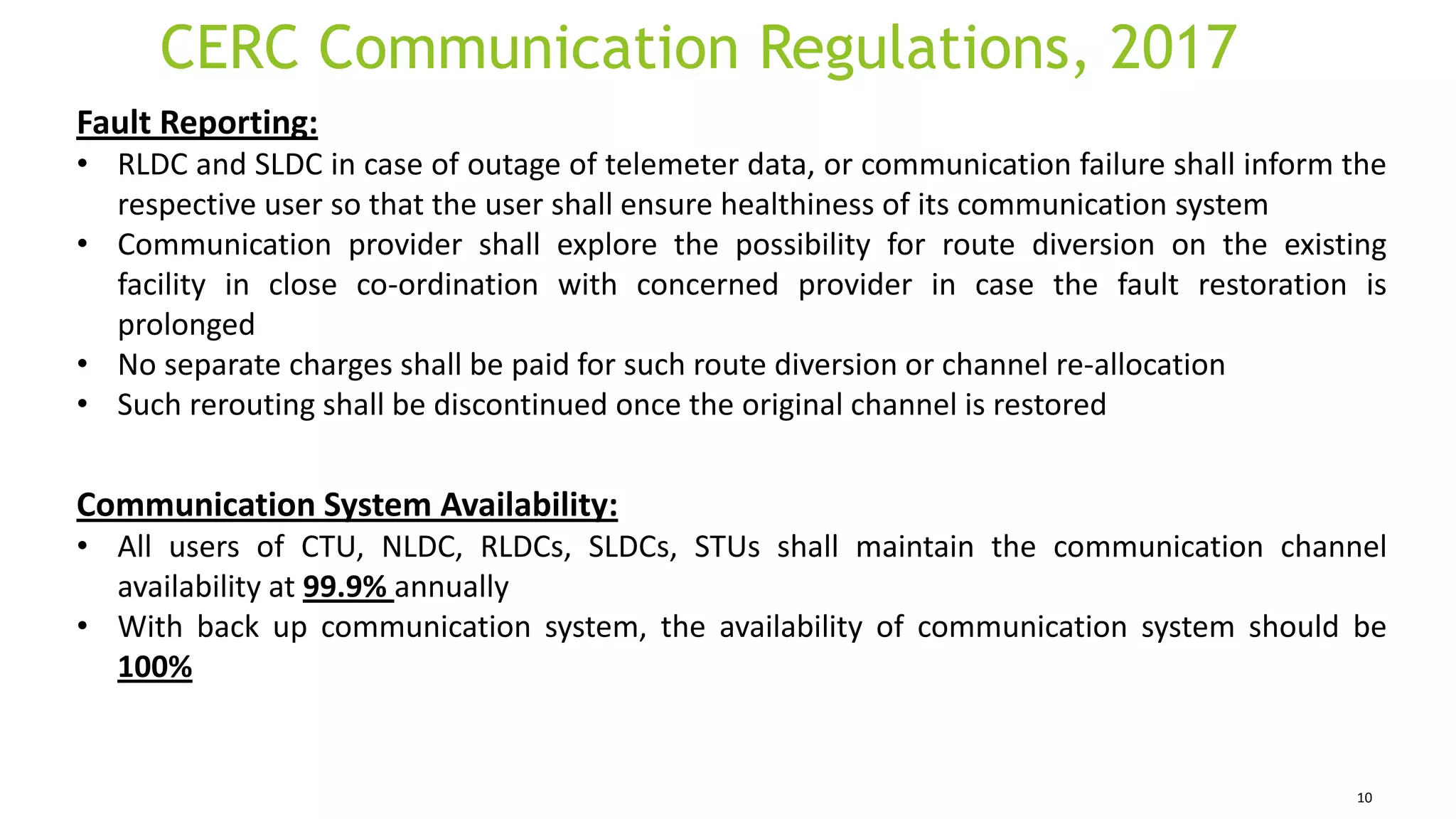 Cerc communication regulations, 2017 ppt | PDF