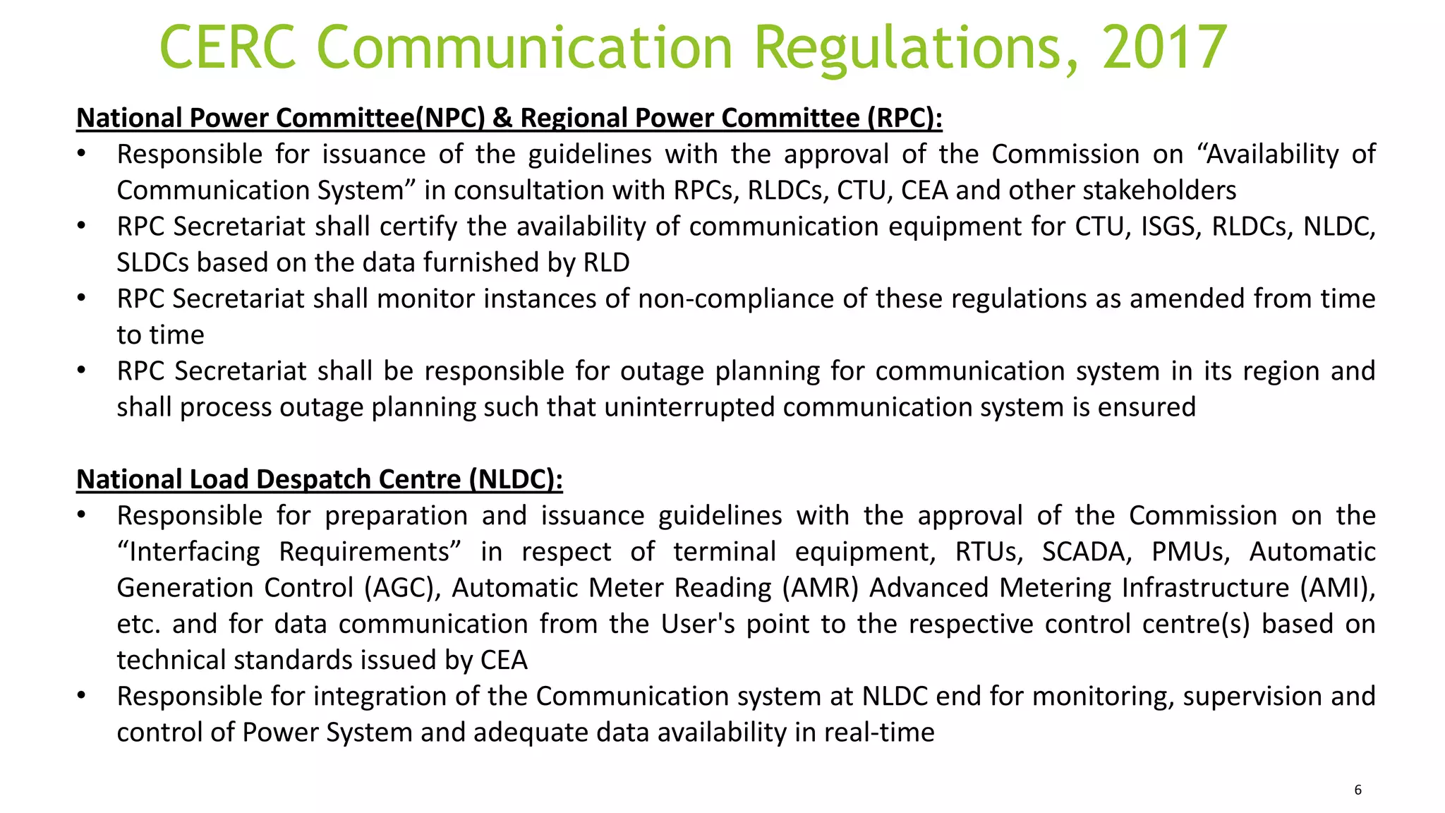 Cerc communication regulations, 2017 ppt | PDF