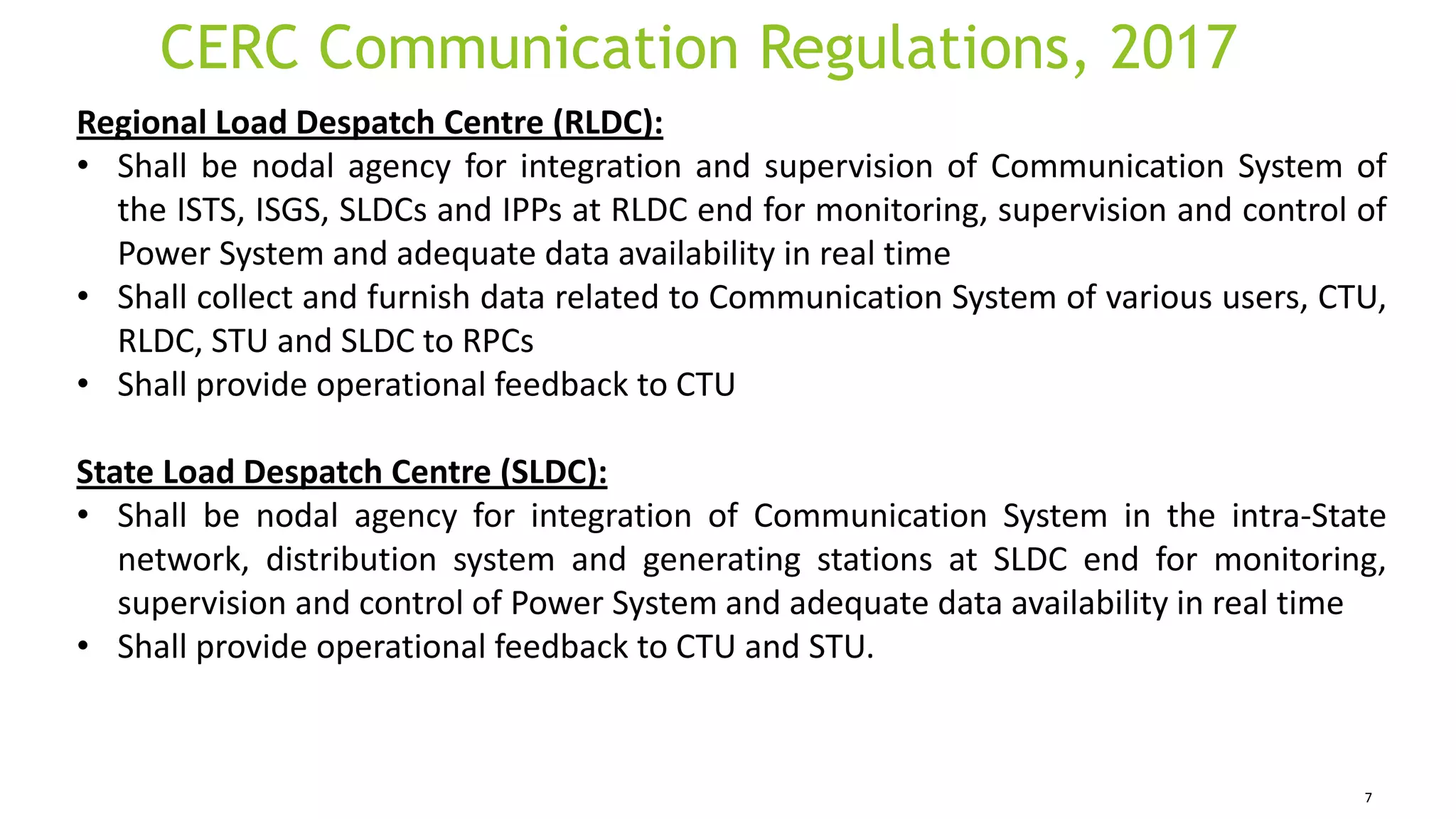 Cerc communication regulations, 2017 ppt | PDF