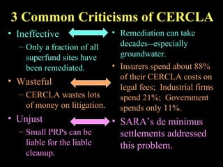 CERCLA & RCRA: Tossing Toxic Trash | PPT