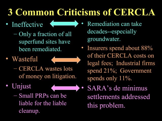 CERCLA & RCRA: Tossing Toxic Trash | PPT | Environmental Services ...