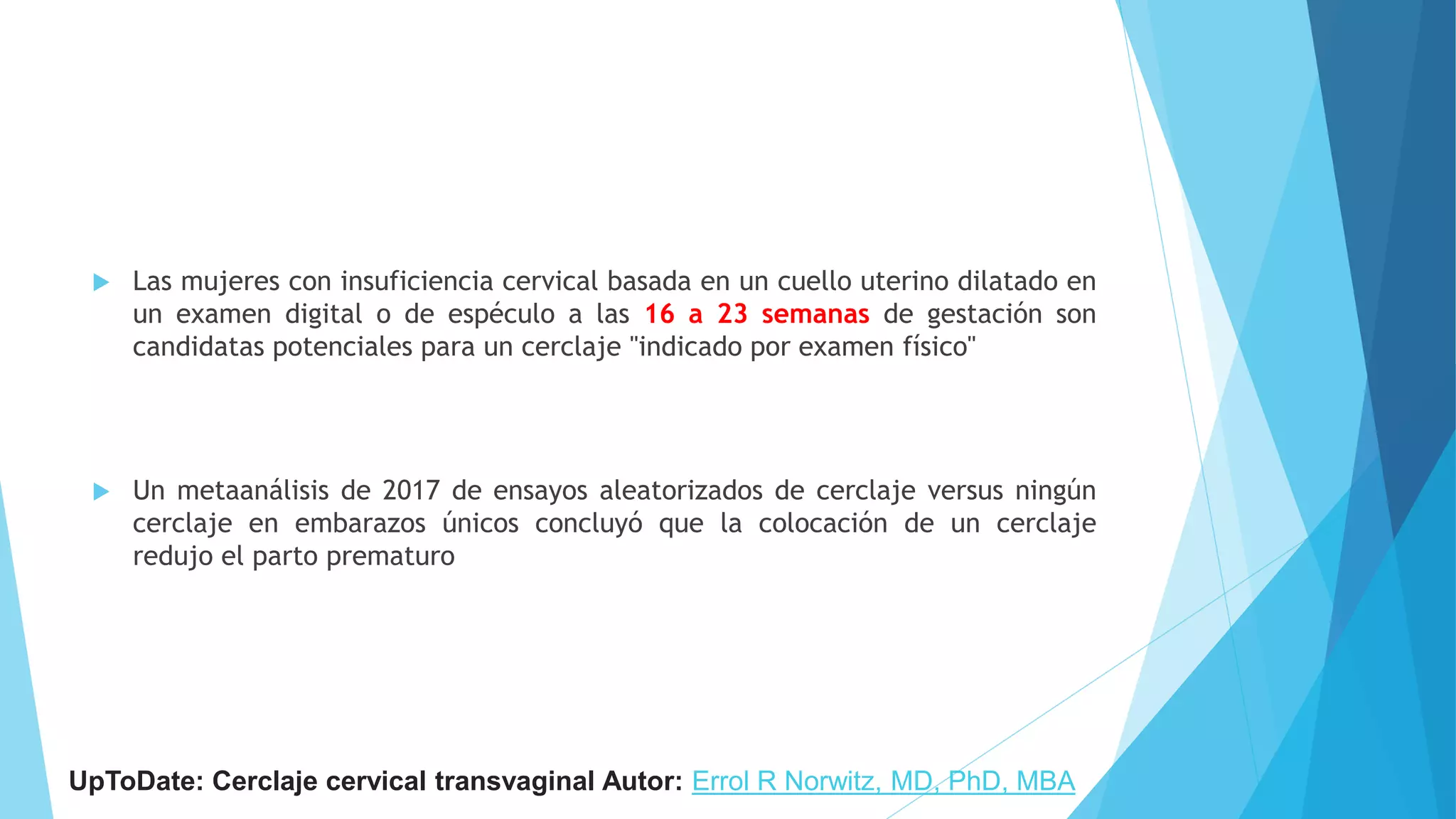 Cerclaje cervical | PPTX