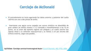 Cerclaje cervical | PPTX