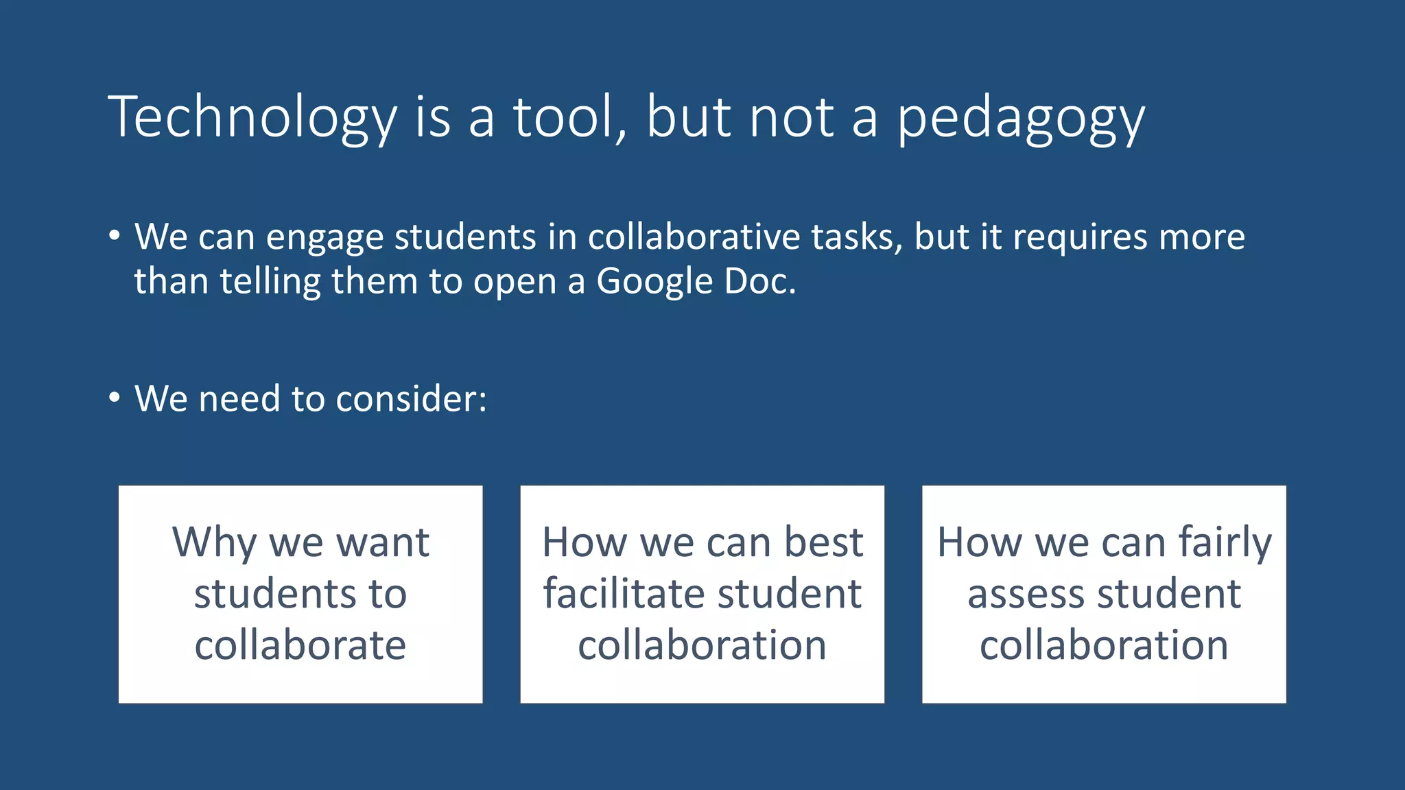 Supporting teachers to support student collaboration | PPT