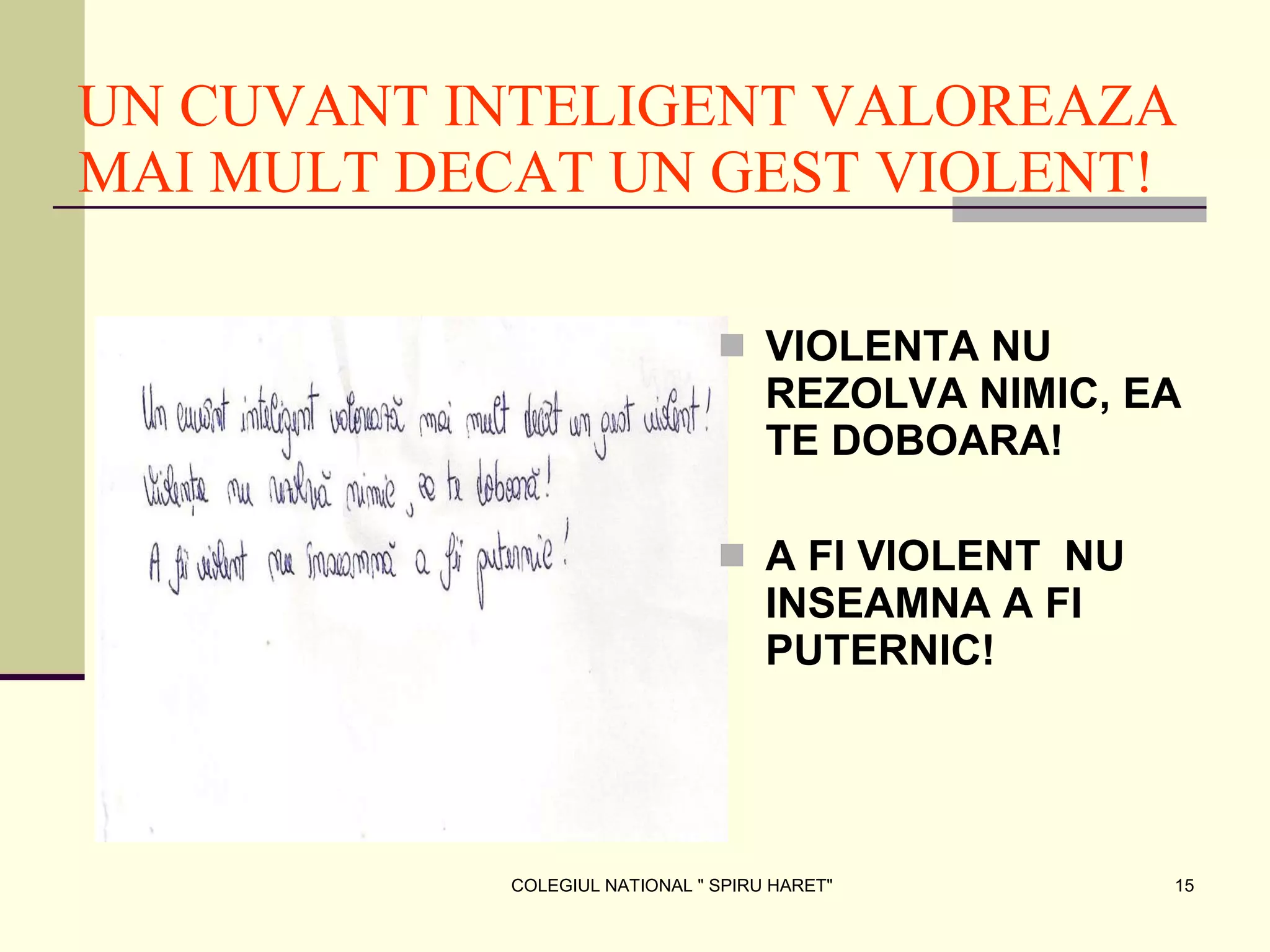 Cercul non violentei - activitate la clasa | PPT
