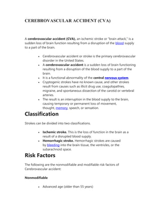 CEREBRO VASCULAR ACCIDENT | PDF