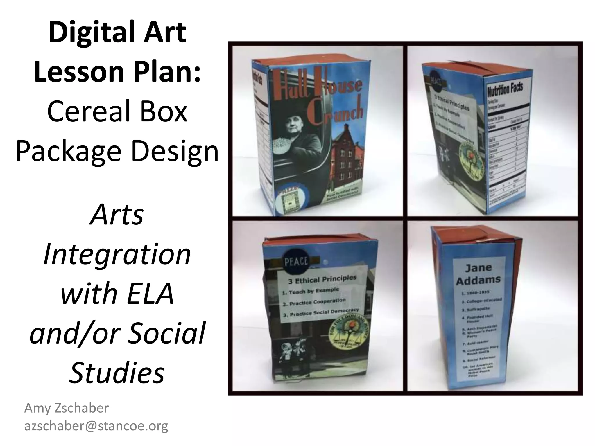 Digital Art Lesson Plan: Cereal Box Package Design Arts Integration ...