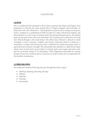 Cereal fermentation : Pito and Brukutu | PDF