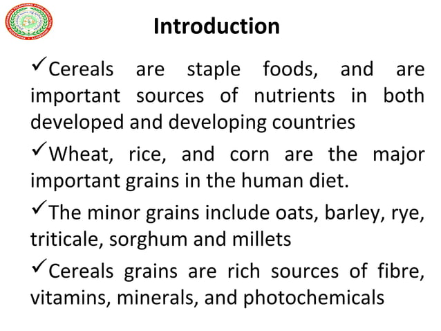 Cereals & Millet Processing | PPT
